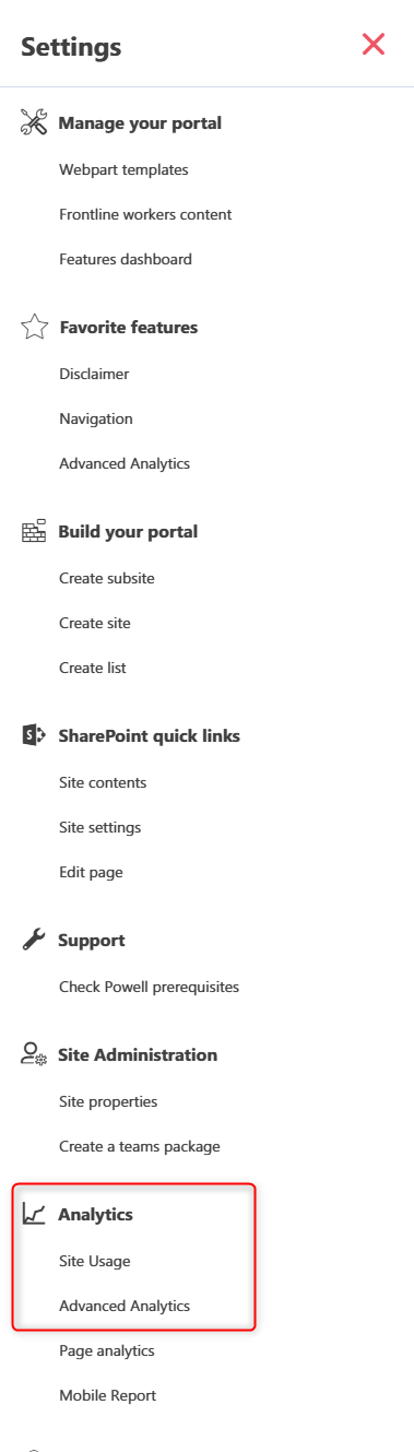 Advanced Analytics - Measure your intranet – Help Center - Powell Software