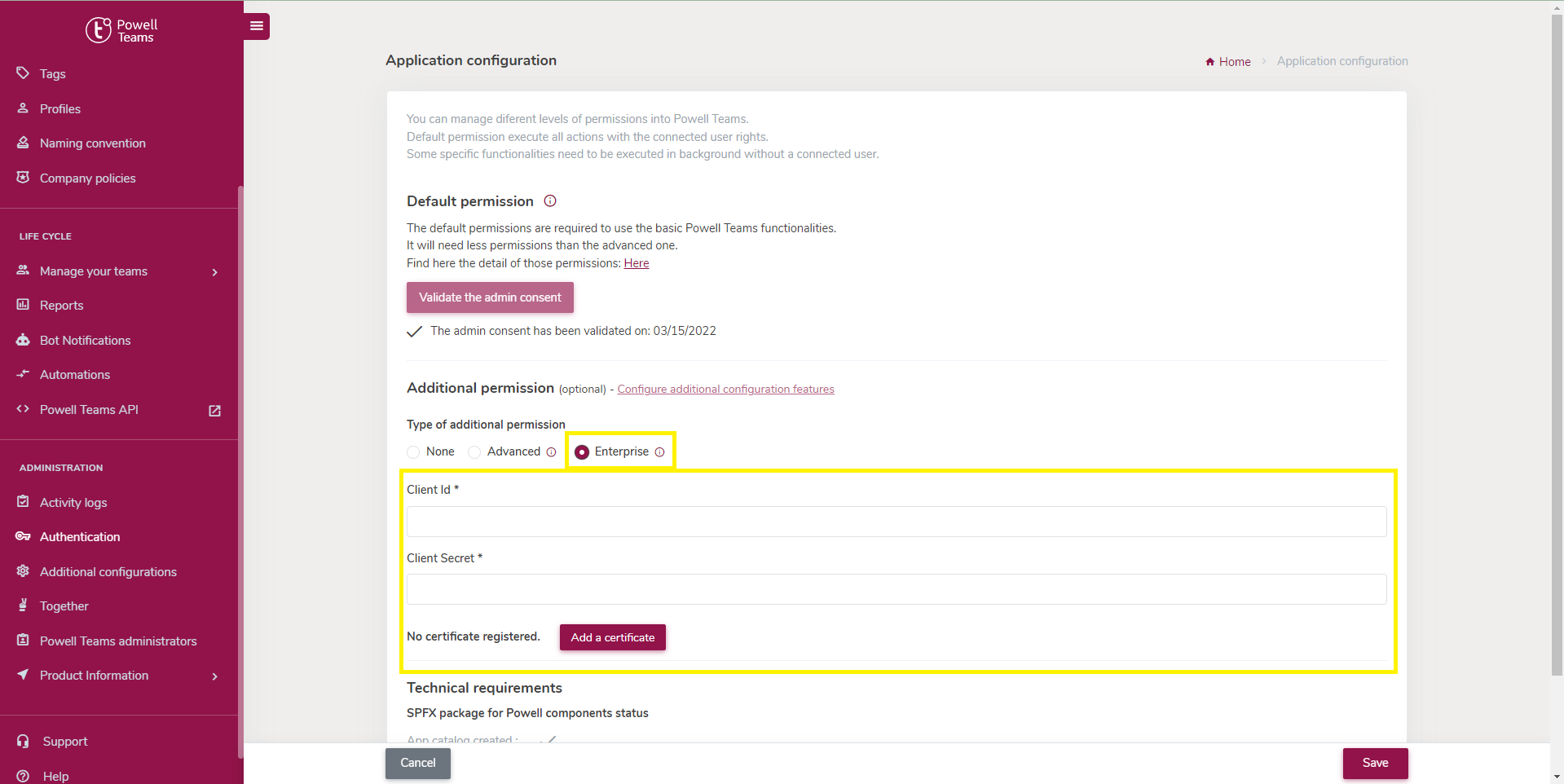 Authentication & Security access – Help Center - Powell Software